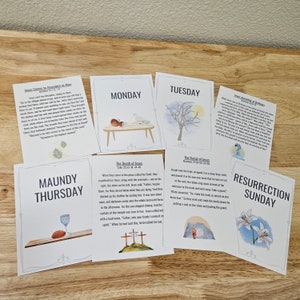 Easter Story Cards, Holy Week Easter Countdown, Sunday School Print ...