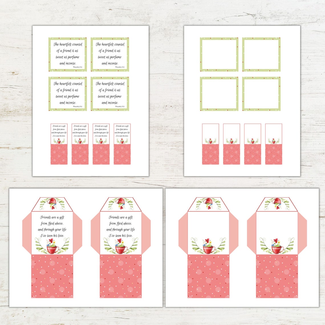 Printable Tea Bag Envelope Tea Bag Wrapper Tea Lover Gift Teabag Holder ...