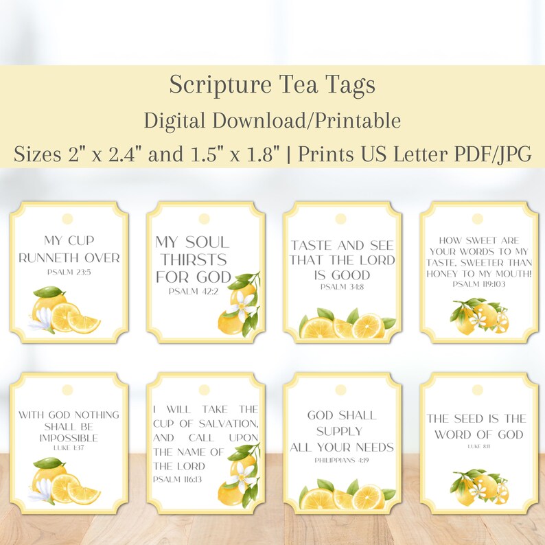 Scripture Tea Tags Printable Tea Tags Scripture Gift Tags Tea Bag Tags ...