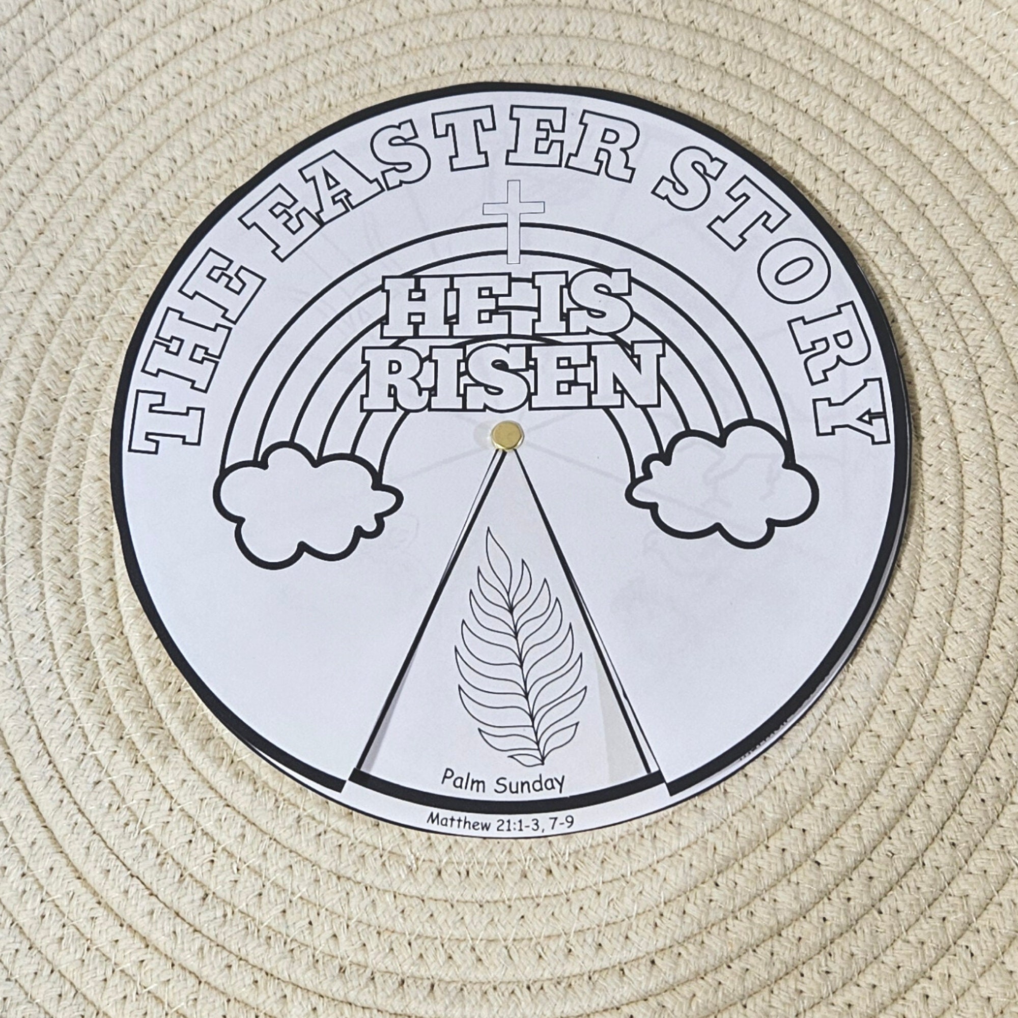 The Easter Story Coloring Spinner Wheel Easter Activity Kids - Etsy