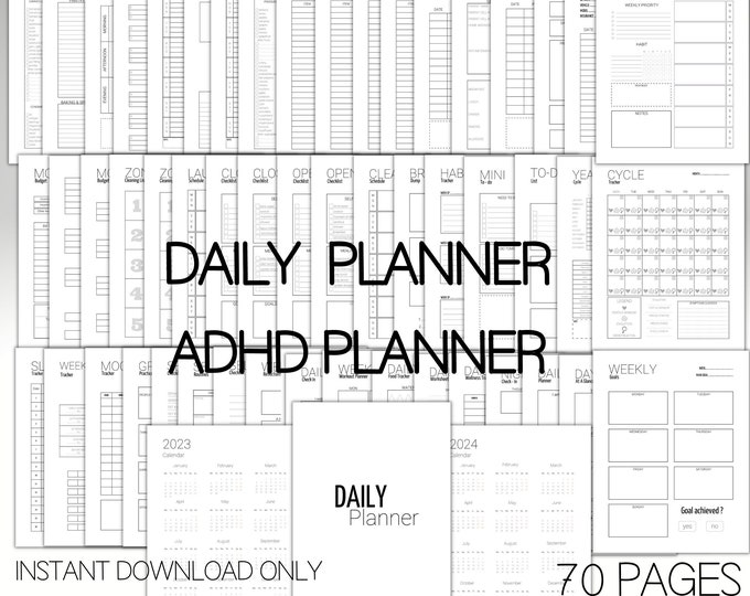 ADHD Planner Adults, ADHD Mom Life, ADHD Journal, Printable Adult Adhd ...