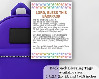 Backpack Blessing Card, Back to School Blessing, Backpack Prayer, First ...