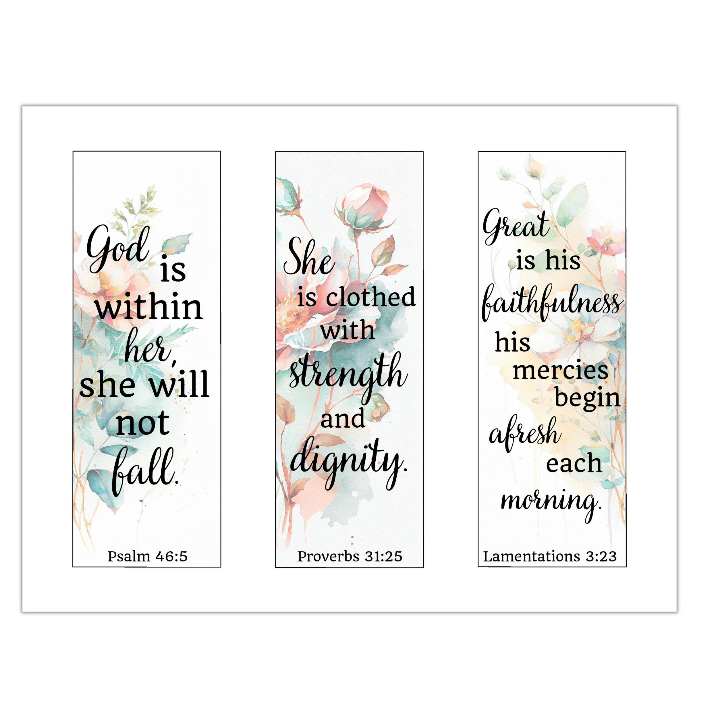 Printable Bible Verse Bookmark Set Digital Bookmark Bundle Scripture ...