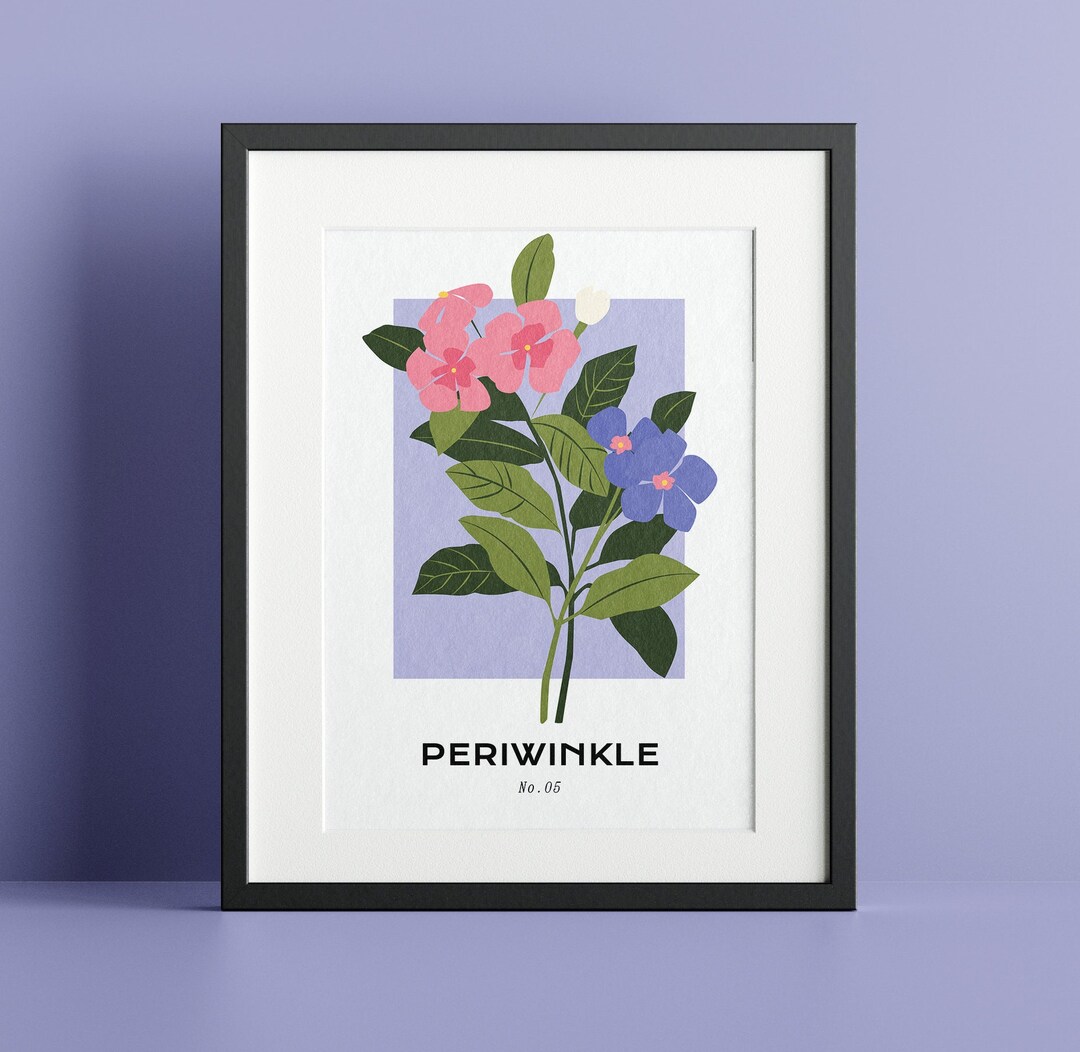 Periwinkle Print Creeping Myrtle Digital Download Art Print - Etsy