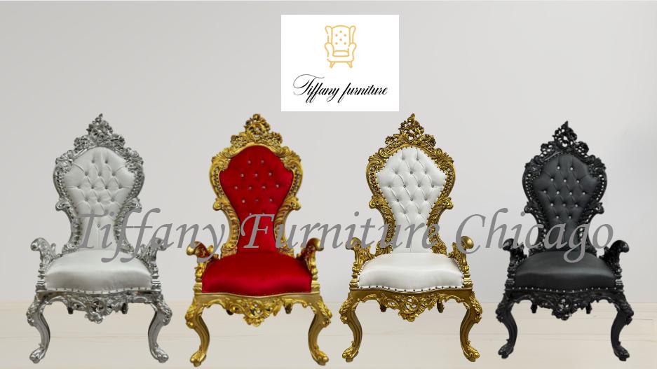 White Royal Throne Chair Arm Throne Chair High Back Chair Crystal ...