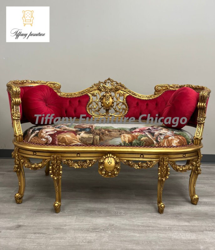 French Small Settee Vintage Taste Furniture French Bench Baroque Furniture Rococo Style Settee ...