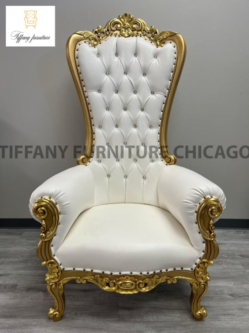 White Throne Chair Arm Throne Chair High Back Chair Crystal - Etsy