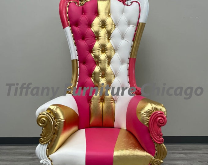 Multi Color Throne Chair Arm Throne Chair High Back Chair Crystal ...