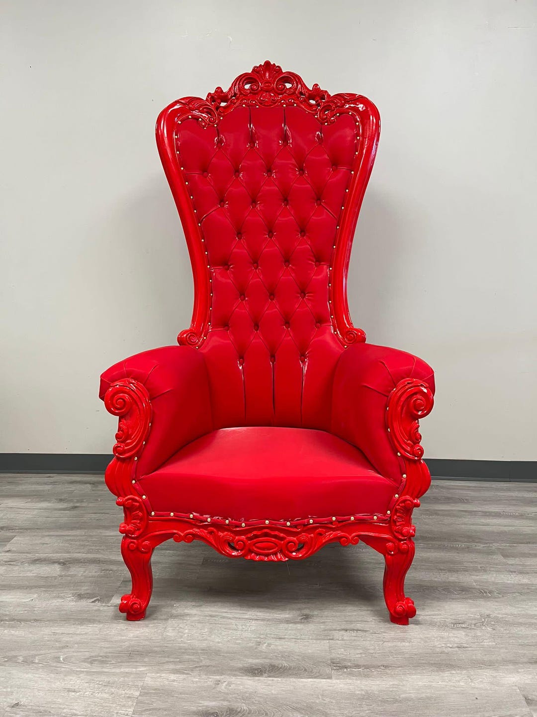 All Red Throne Chair Arm Throne Chair High Back Chair Crystal Tufted ...