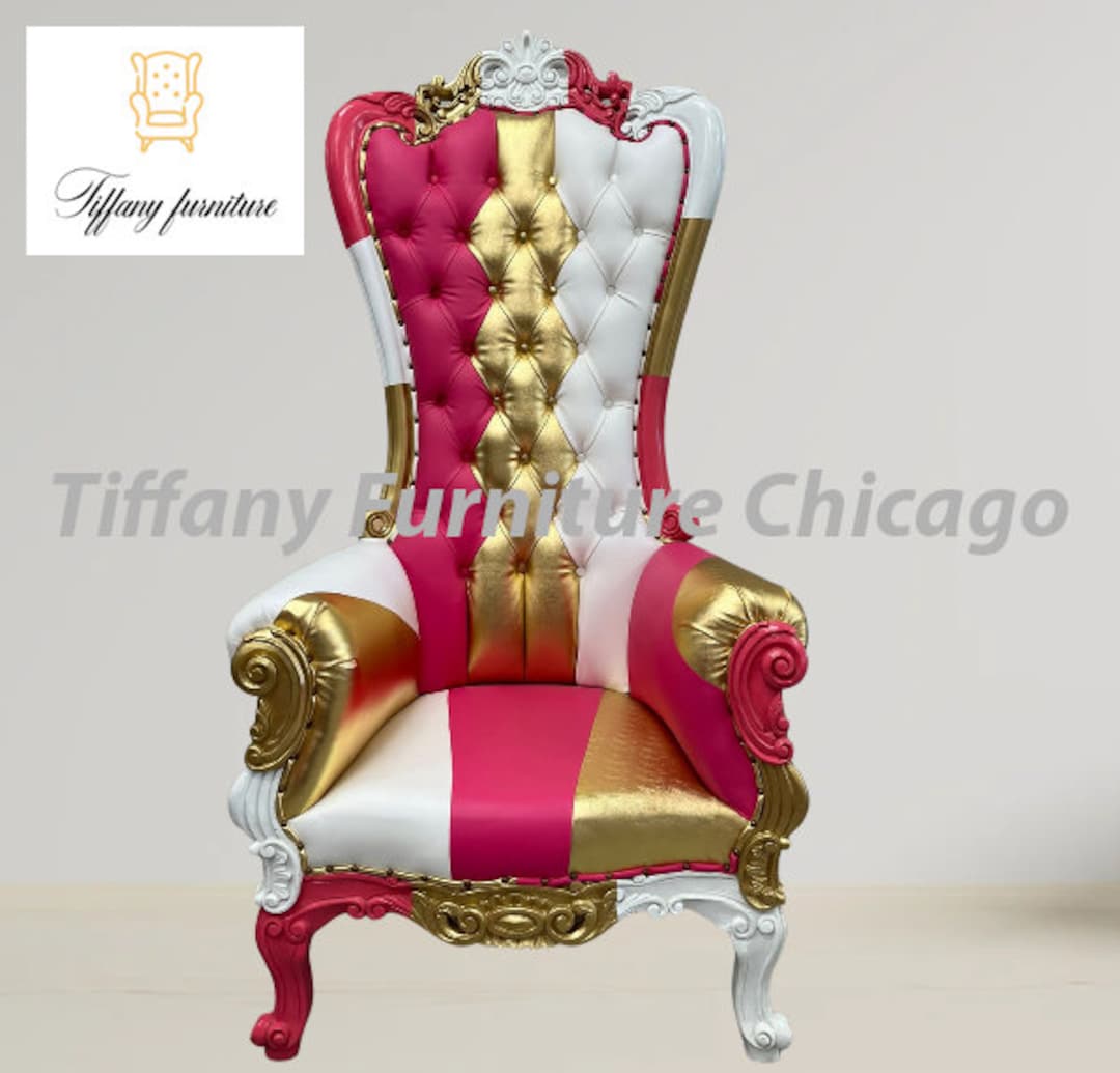 Multi Color Throne Chair Arm Throne Chair High Back Chair Crystal ...
