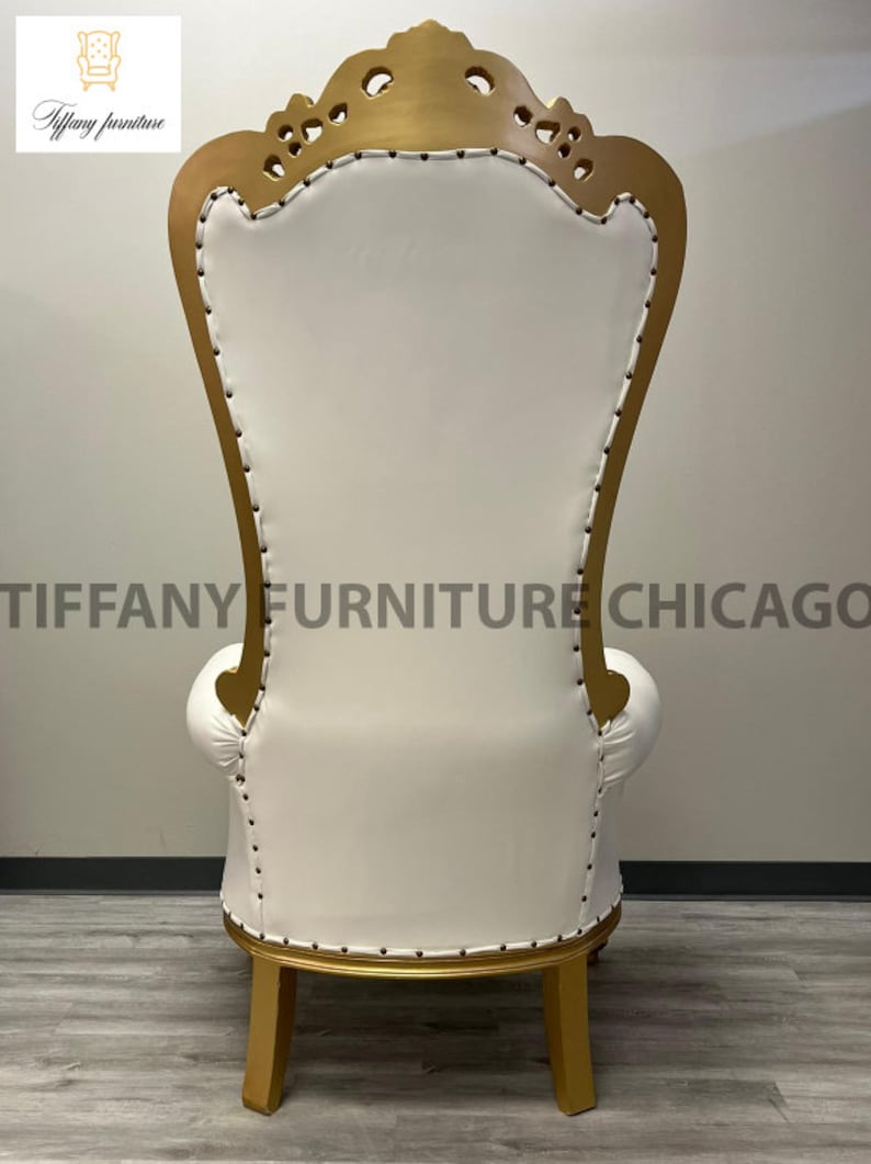 White Throne Chair Arm Throne Chair High Back Chair Crystal Tufted ...