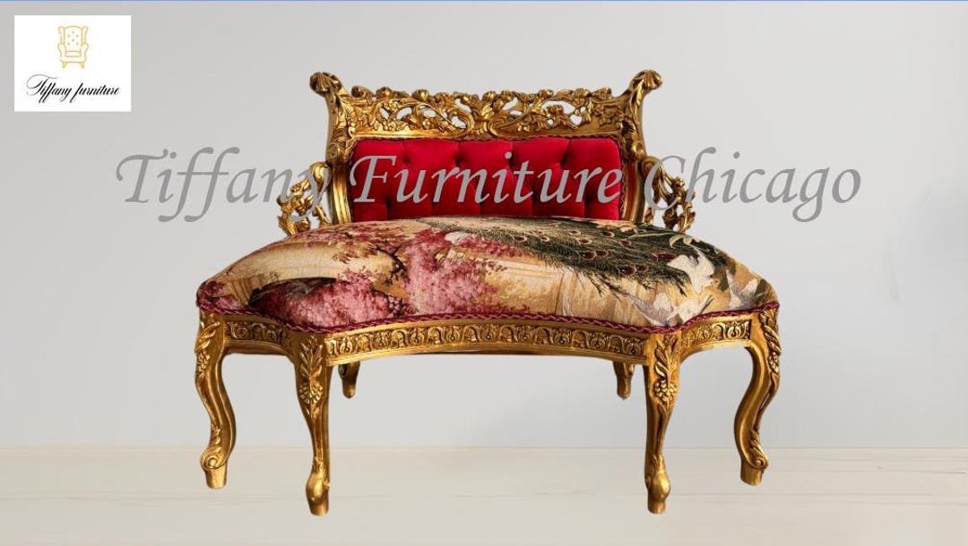 French Small Settee Vintage Taste Furniture French Bench Baroque ...