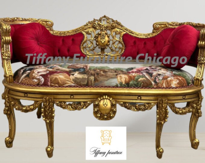 French Small Settee Vintage Taste Furniture French Bench Baroque Furniture Rococo Style Settee ...