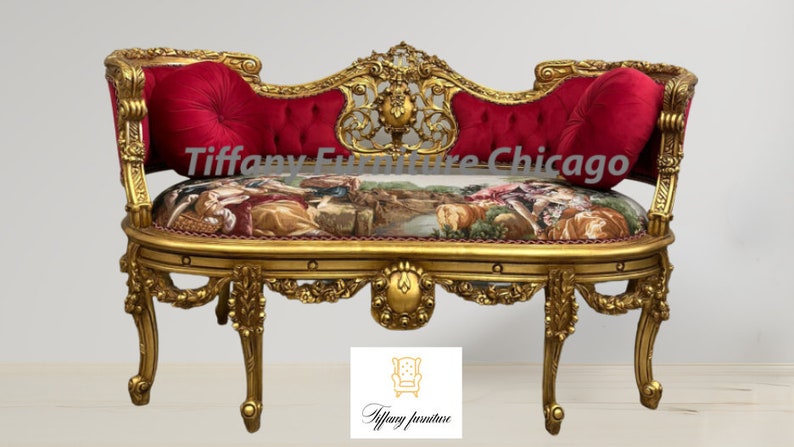 French Small Settee Vintage Taste Furniture French Bench Baroque ...