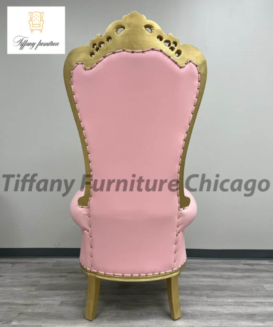 Rose Throne Chair Arm Throne Chair High Back Chair Crystal Tufted Vinyl ...