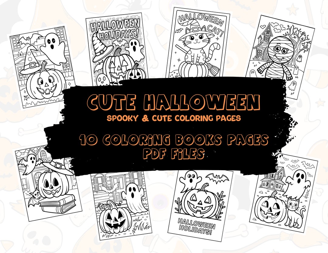 Cute Halloween Coloring Pages | Adorable Creepy Halloween | Spooky ...