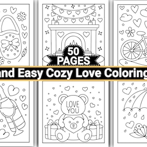 Cozy Love Bold Coloring Pages | Valentine's Coloring Pages | Digital ...