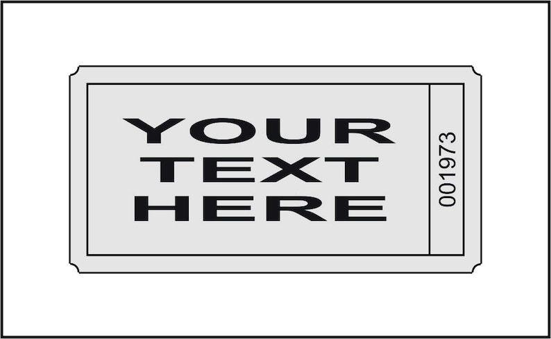 Ticket Template Digital File SVG and PDF - Party Invitations, Movie ...