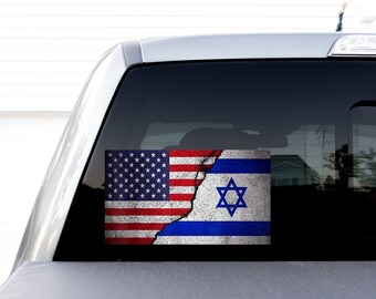 Israel America Bumper Stickers 5.5-inch by 4.2-inch Rectangle Decal ...