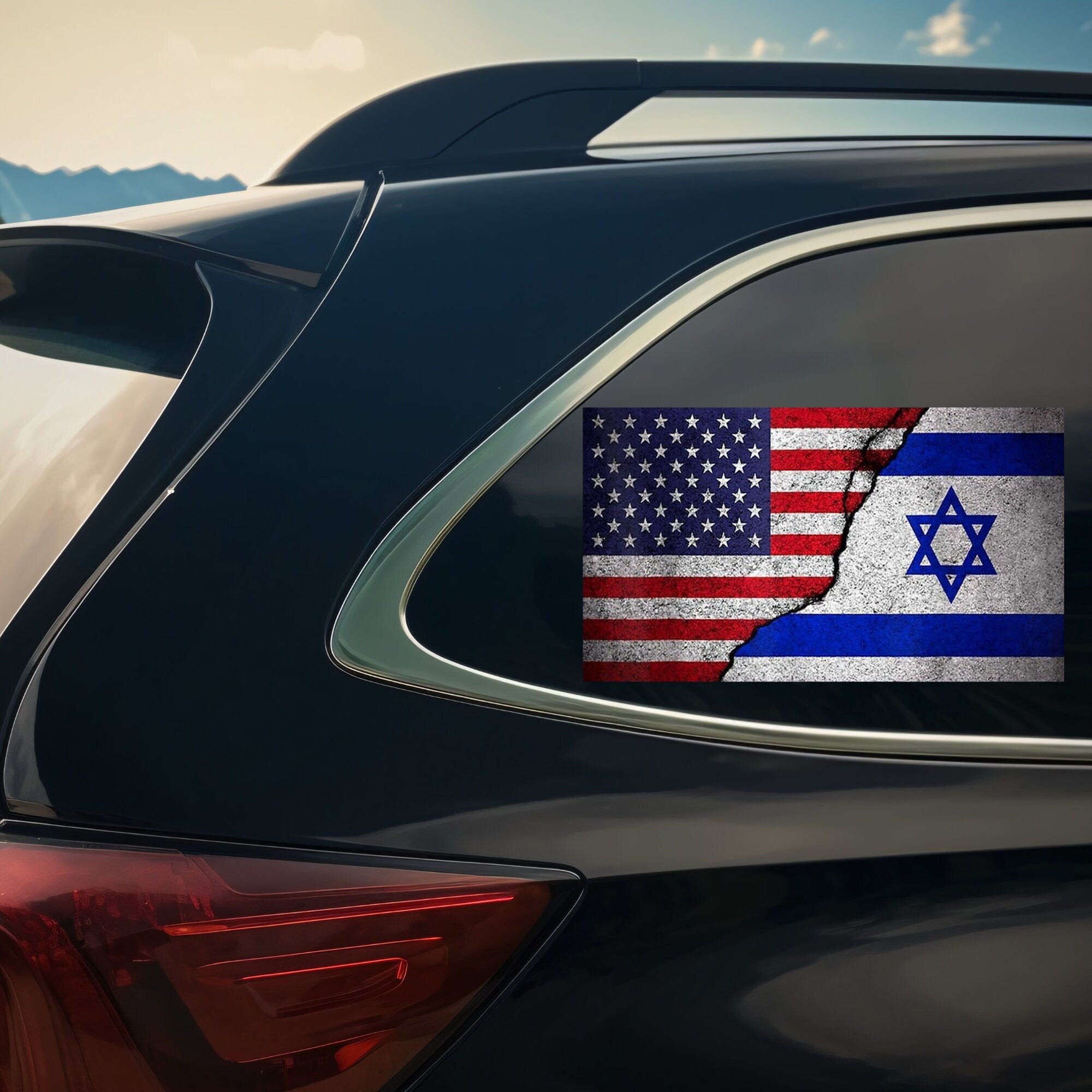 Israel America Bumper Stickers 5.5-inch by 3.2-inch Rectangle Decal ...
