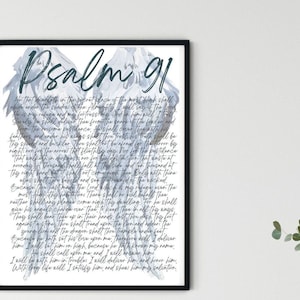 Psalm 91 Art for Wall Christian Psalm 91 Digital Download Art Work. - Etsy