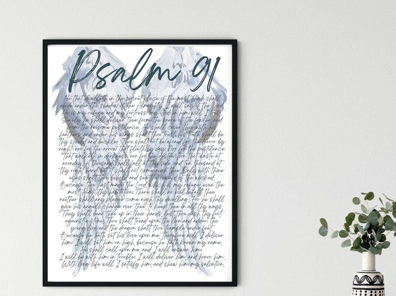 Psalm 91 Art for Wall Christian Psalm 91 Digital Download Art Work. - Etsy