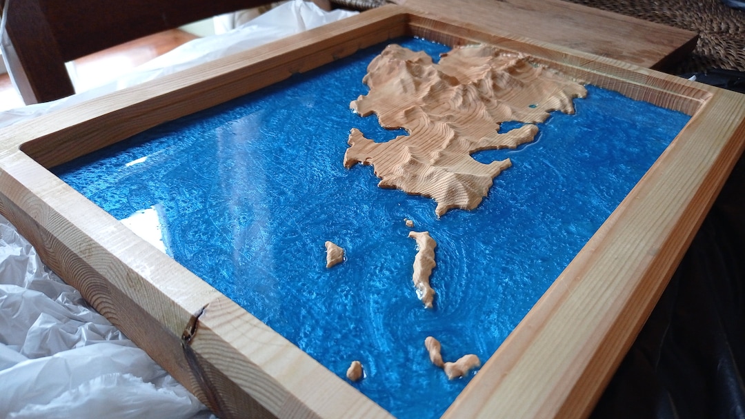 West Kerry Topographic Map: Blasket Islands Epoxy Resin Art - Etsy