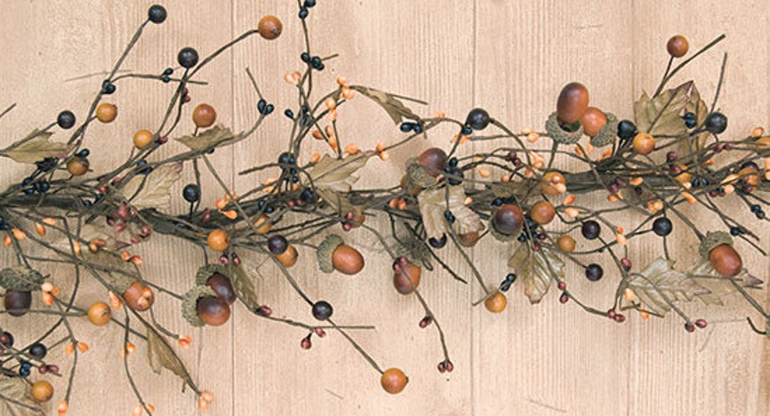 Country Mix Acorn Garland 4 Ft. - Etsy