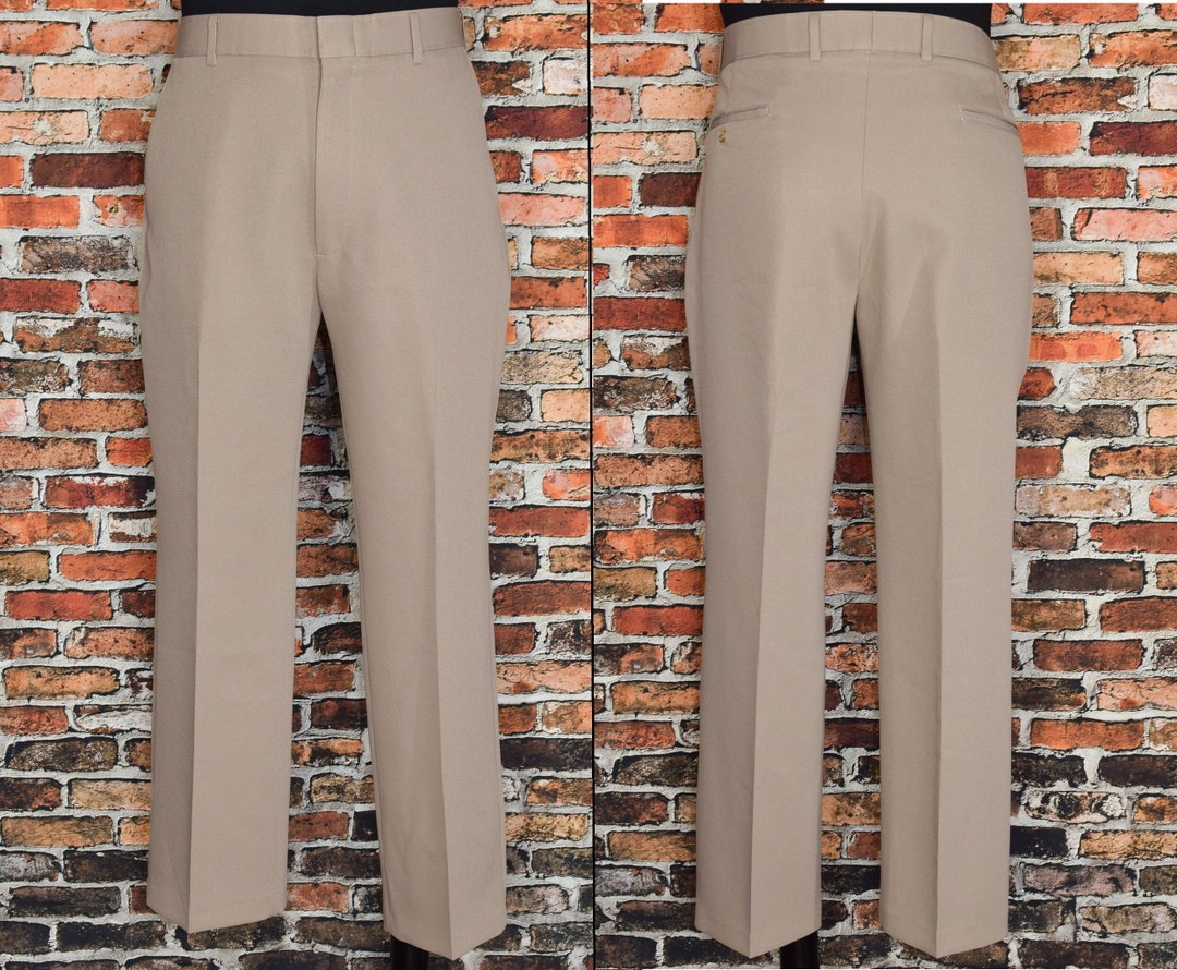 Vintage Men's 70s/80s Light Brown LEVI'S Action Slacks Polyester Dress ...