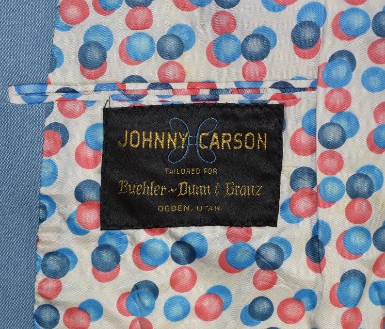 Vintage Men's 60s/70s Johnny Carson Blue Single Stitch Tuxedo Style ...