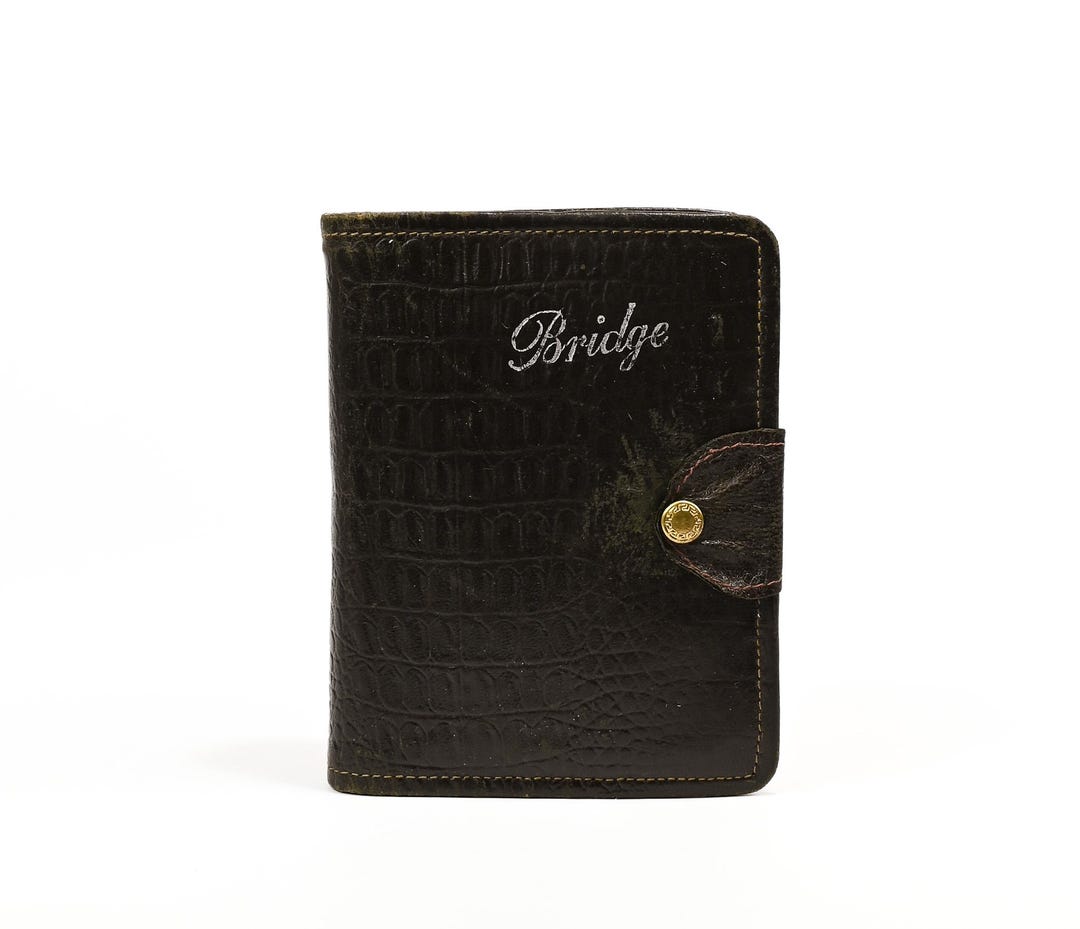 Vintage Antique Bridge Card Set W/ Leather Case - MISSING CARD - Etsy