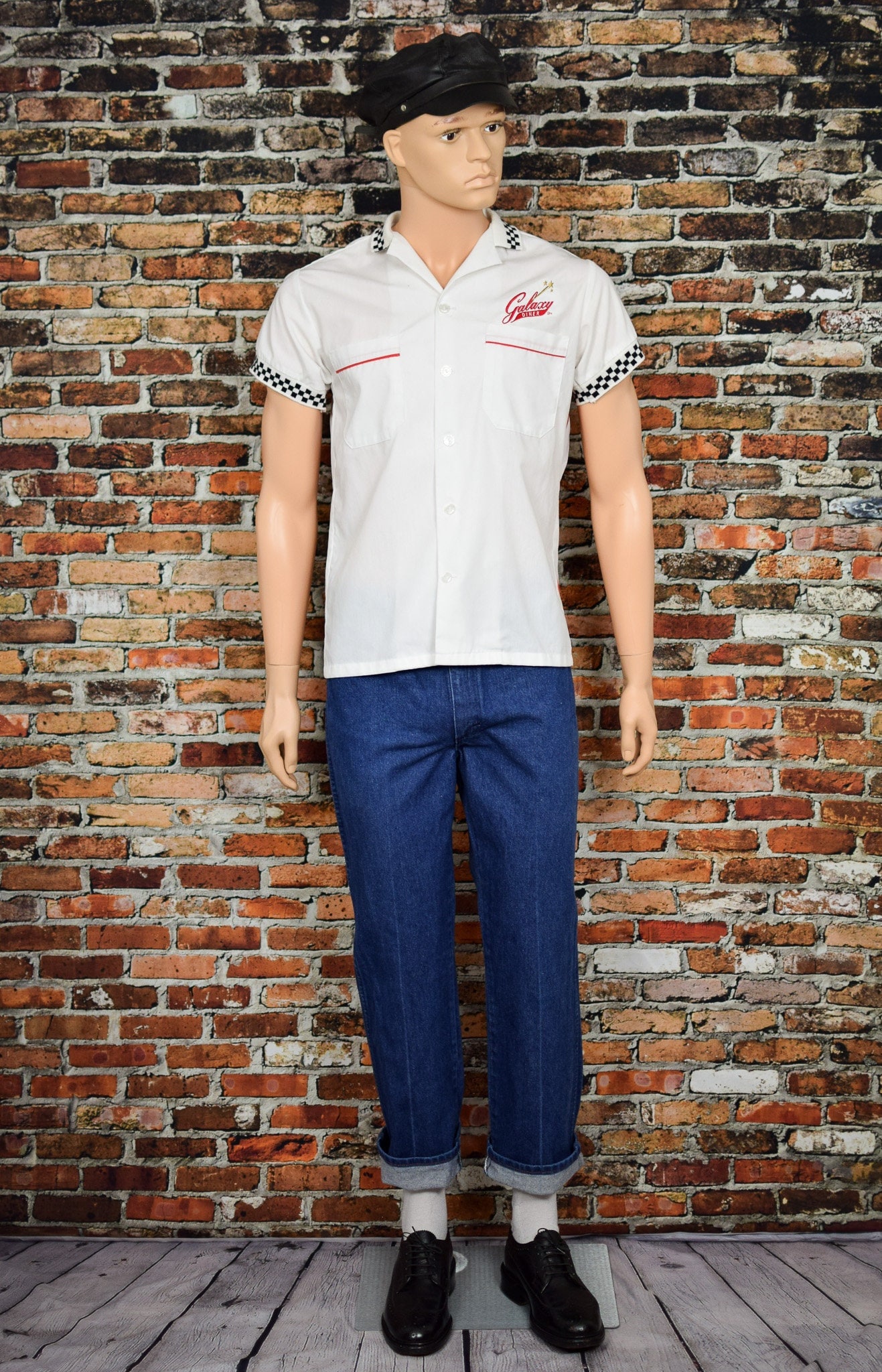 Vintage 50s Men's Career Uniforms Embroidered galaxy Diner Work Shirt S ...