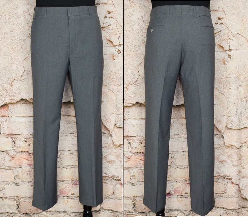 Vintage Men's 70s/80s Grey LEVI'S Action Slacks Polyester USA Made ...