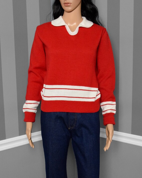 Women's Vintage 50's Dehen Official Red Varsity Strip… - Gem