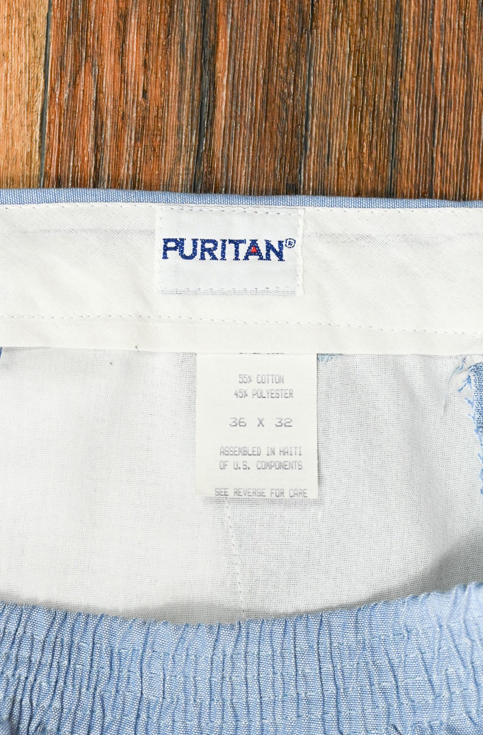 Vintage Men's 80s Blue PURITAN Summer Cotton Polyester Pants - 36 X 32 ...