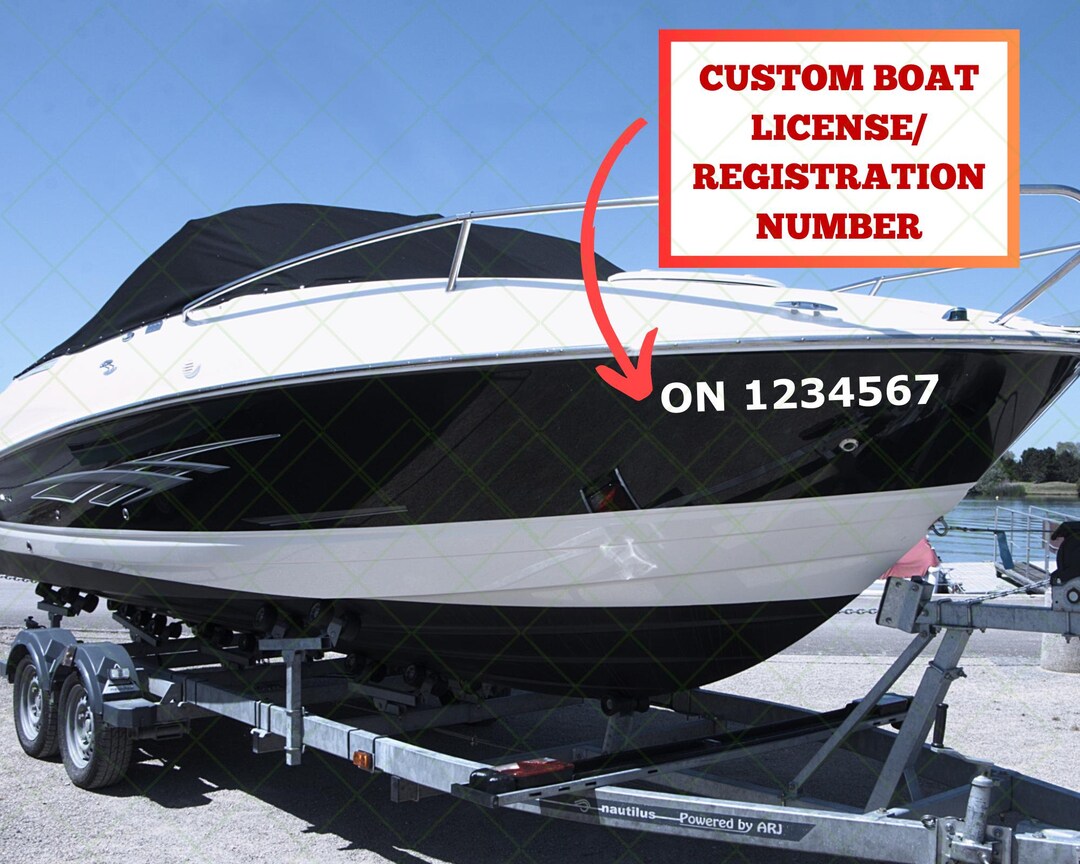Boat Registration Number Sticker | Boat License Number Decal | Custom ...