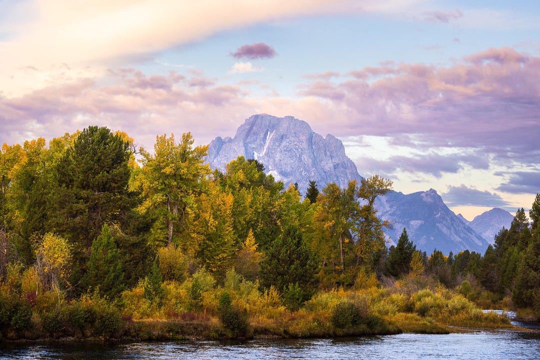 Grand Tetons Sunrise Print | Mt Moran, Fall Colors - Etsy