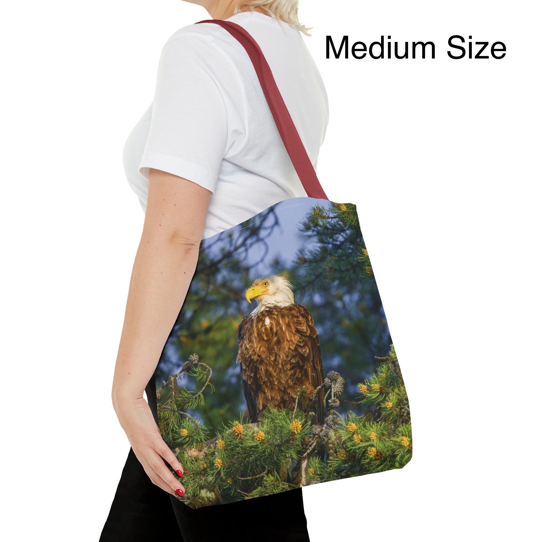 Eagle Tote Bag, Wildlife Art, Bald Eagle Print, All Over Print Bag ...