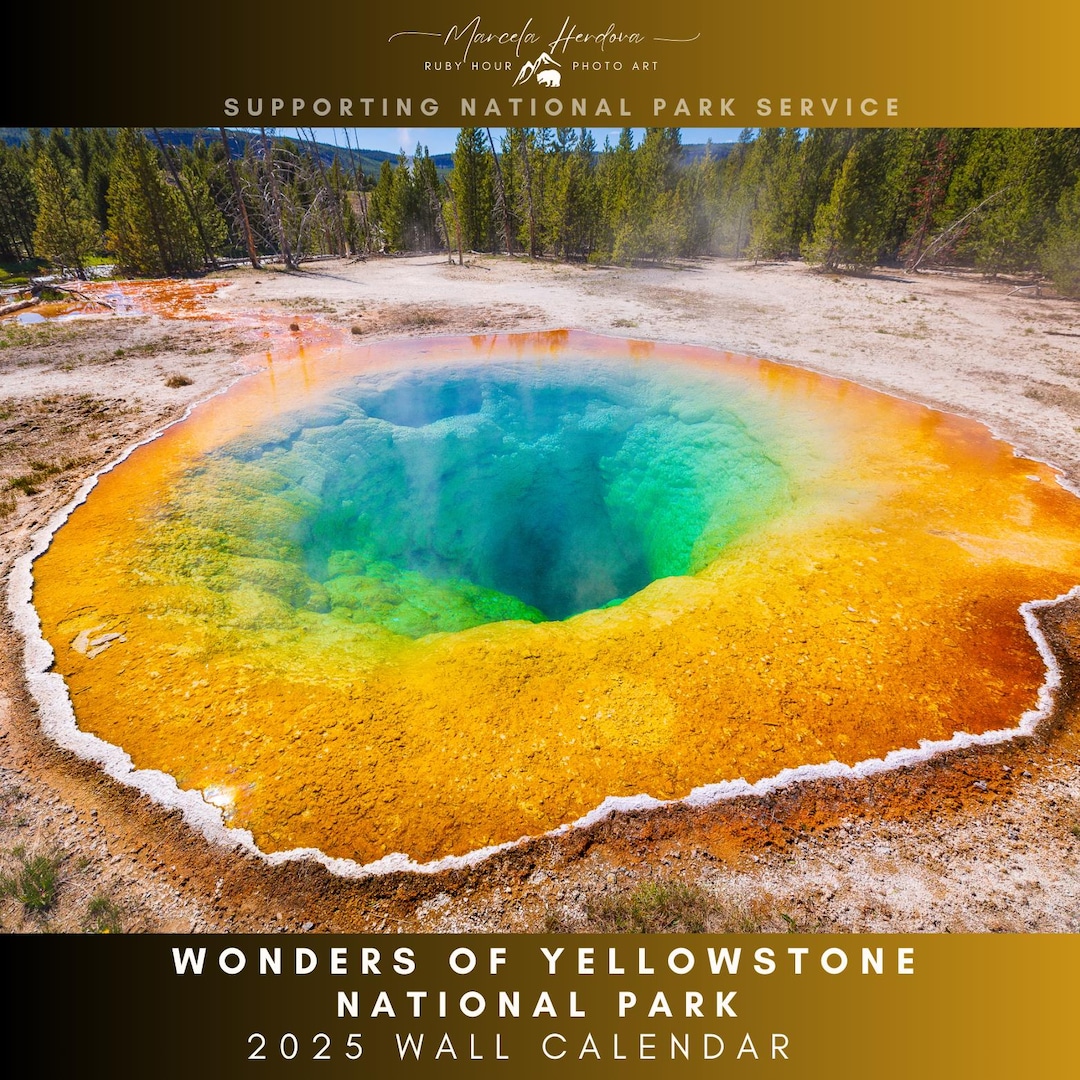 12 Month Calendar, Yellowstone Calendar, 2025 Wall Calendar, National ...
