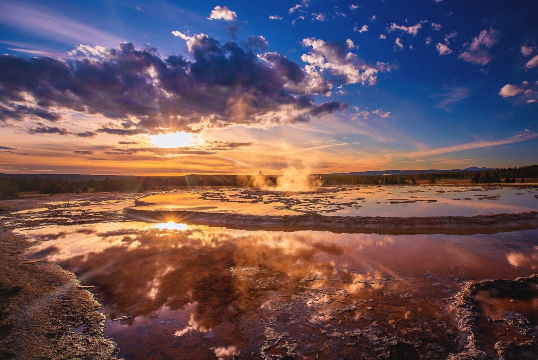 Yellowstone Canvas | Yellowstone Photo | Yellowstone Sunset | Yellowstone National Park ...