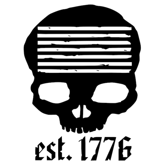 Skull Stripes Est. 1776 .png .svg .jpg .pdf .dxf Digital | Etsy