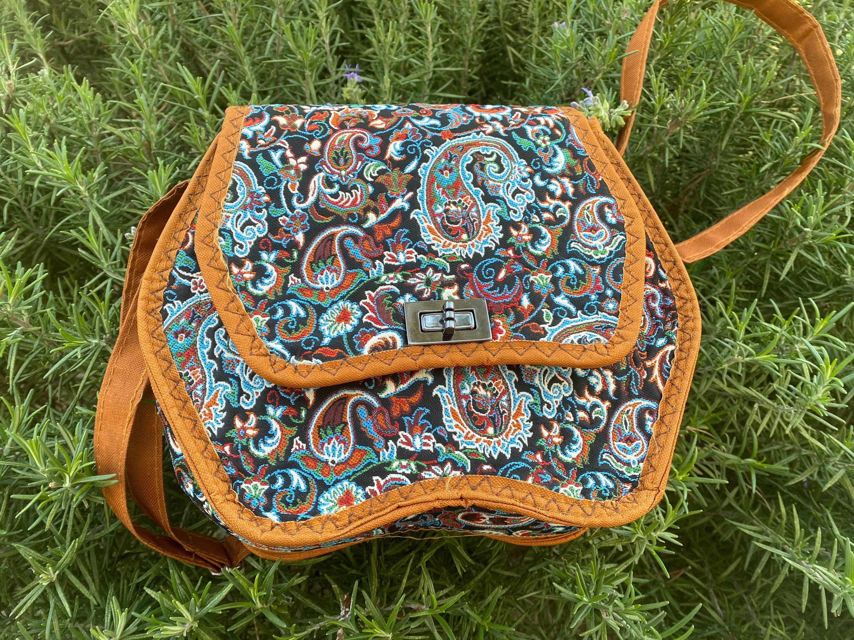 Blue Wool Kilim Bag, Traditional Style Shoulder Bag, Turkish Carpet Bag ...