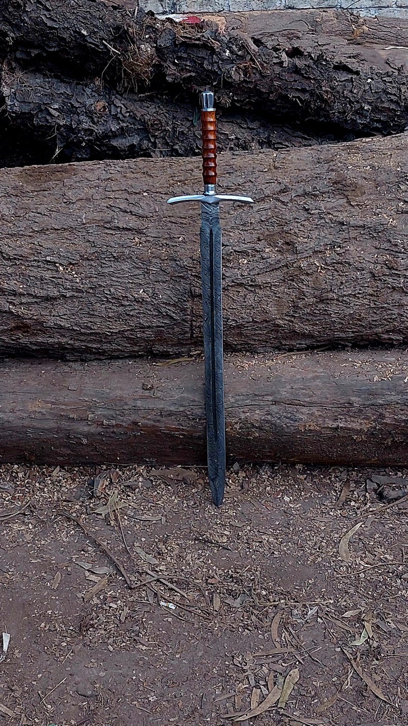 Real Damascus Steel Viking Sword: Full Tang Medieval Replica - Etsy