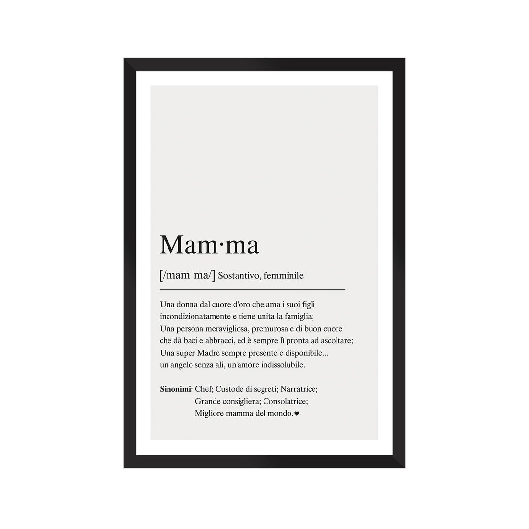 Mamma Definition Poster With Wooden Frame and Premium Matte Paper - Etsy