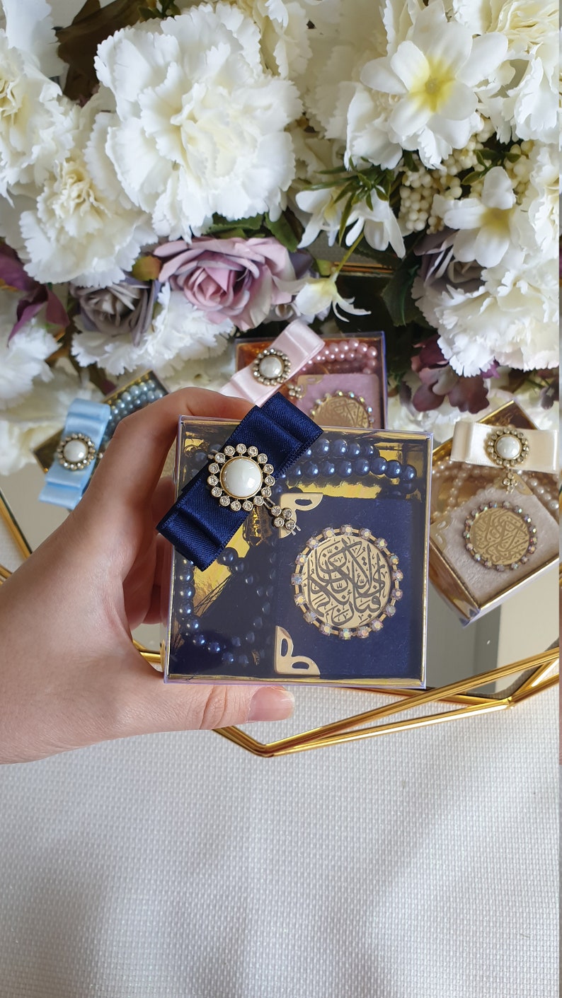 Luxury Custom Mini Quran Favor, Arabic Velvet Quran, Islamic Wedding ...