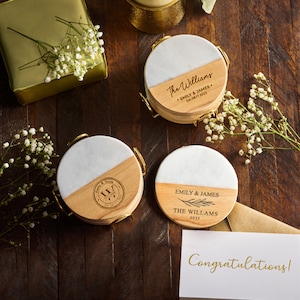 Personalized Wedding Gift, Coaster Set for Couples, Custom Wood ...