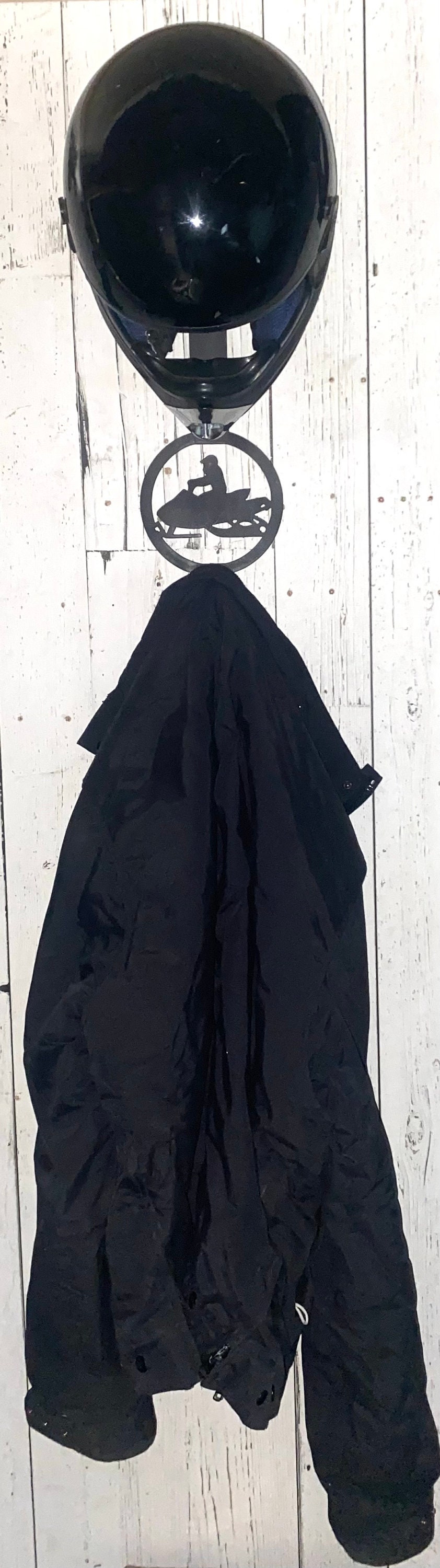 Helmet Rack and Coat Hook With Snowmobile - Etsy