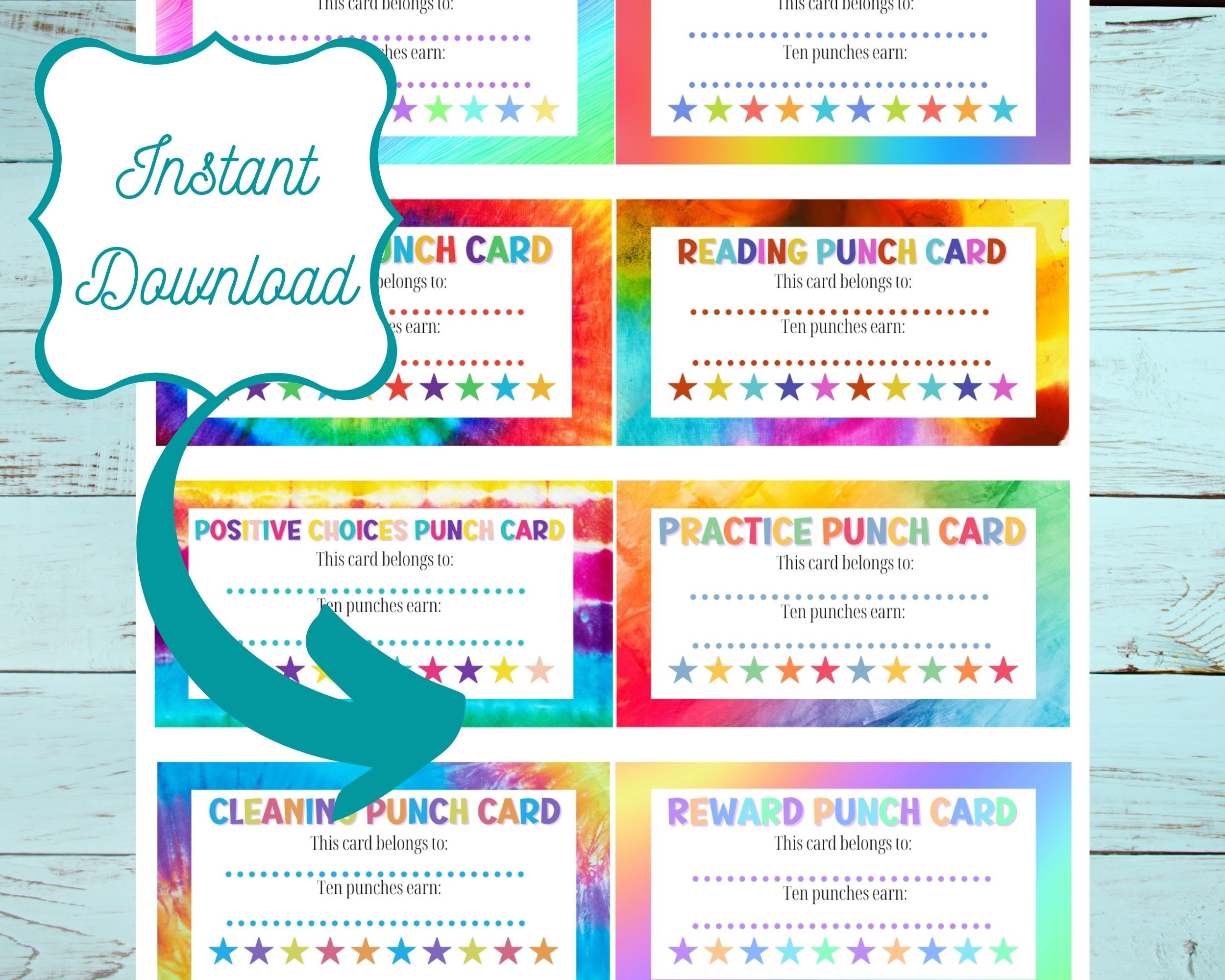 Kids Reward Incentive Punch Card Printable for Parents or Teachers - Etsy