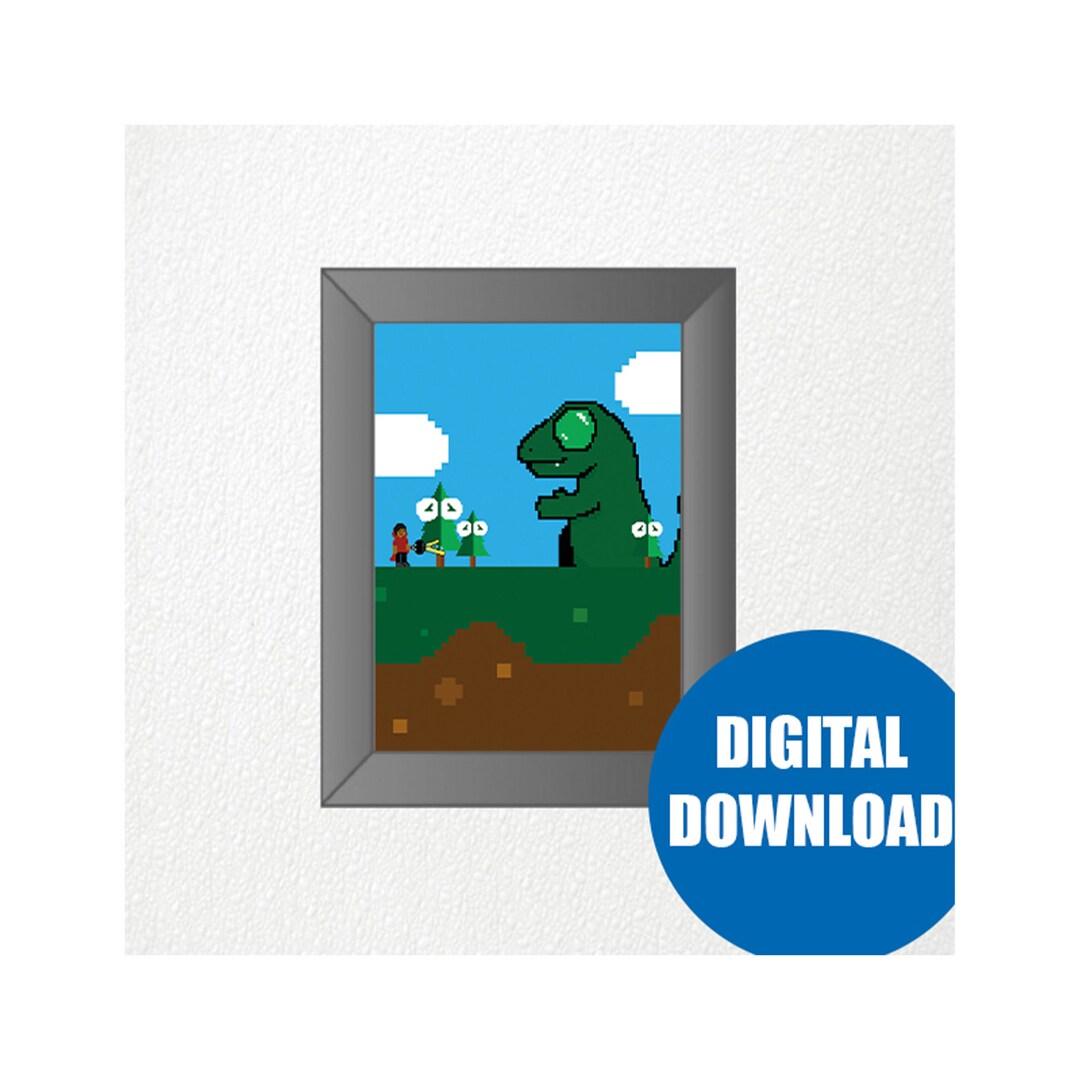 Digital Pixel Art Room Decor - Etsy