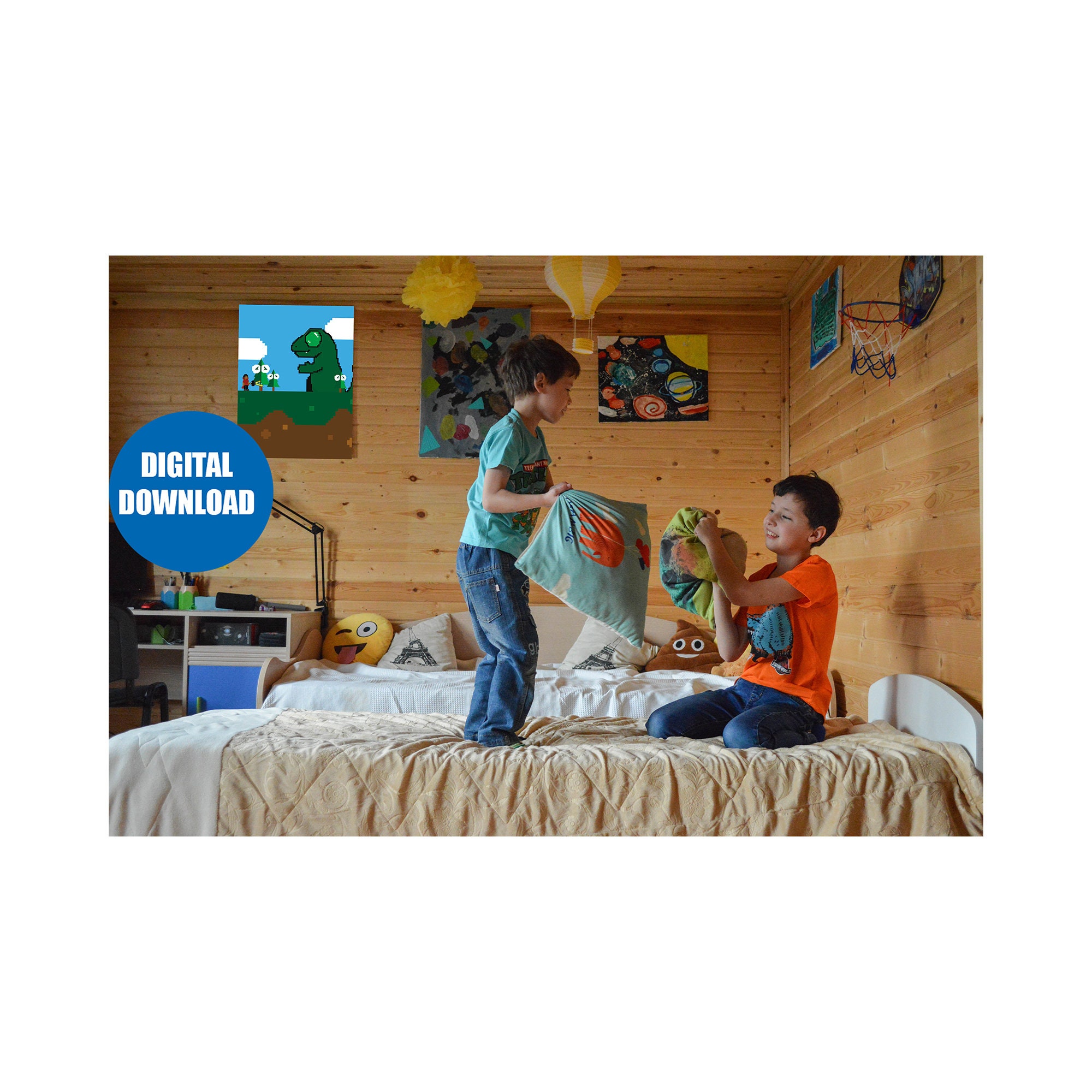 Digital Pixel Art Room Decor | Etsy